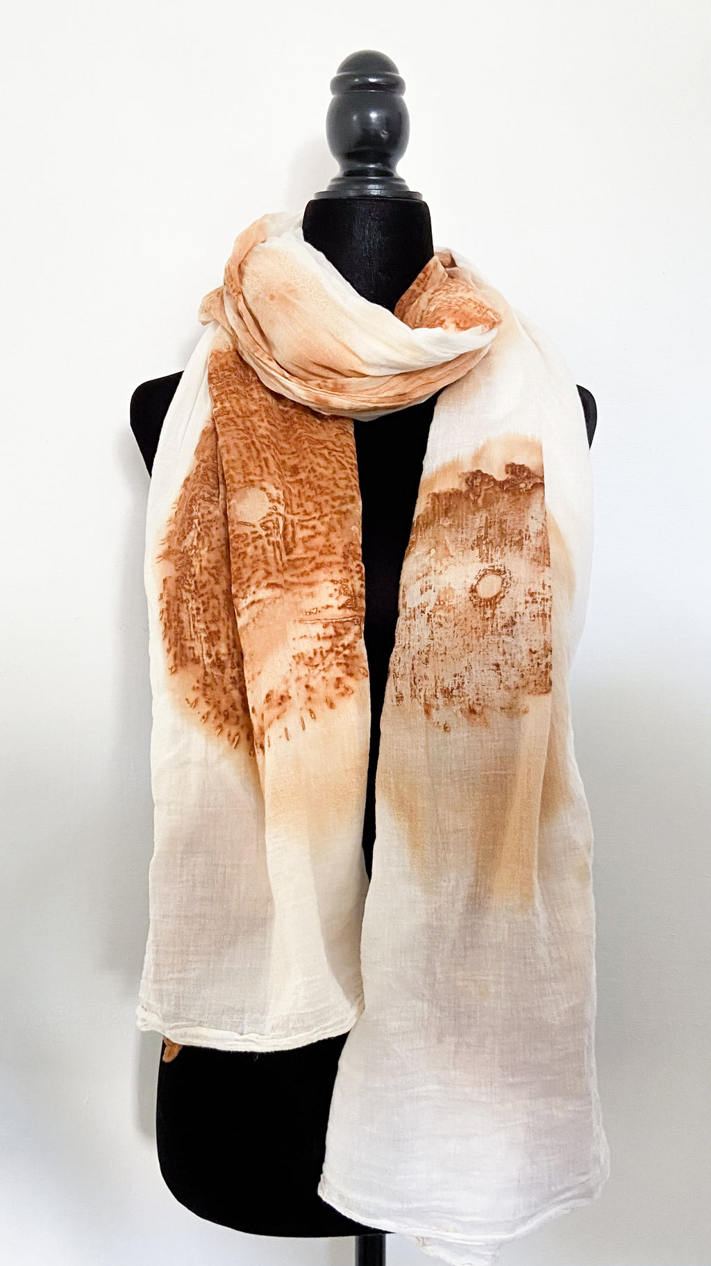 Rust dyed 100% cotton mull shawl • Made in Toronto – East of Pine